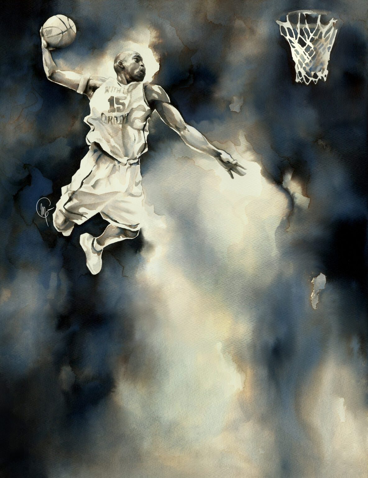 Vince Carter - Acuarela - María Emegé