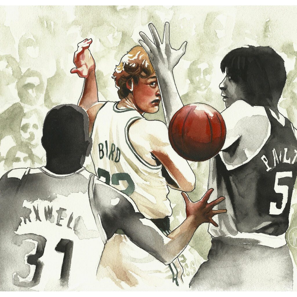 Larry Bird - Acuarela - María Emegé