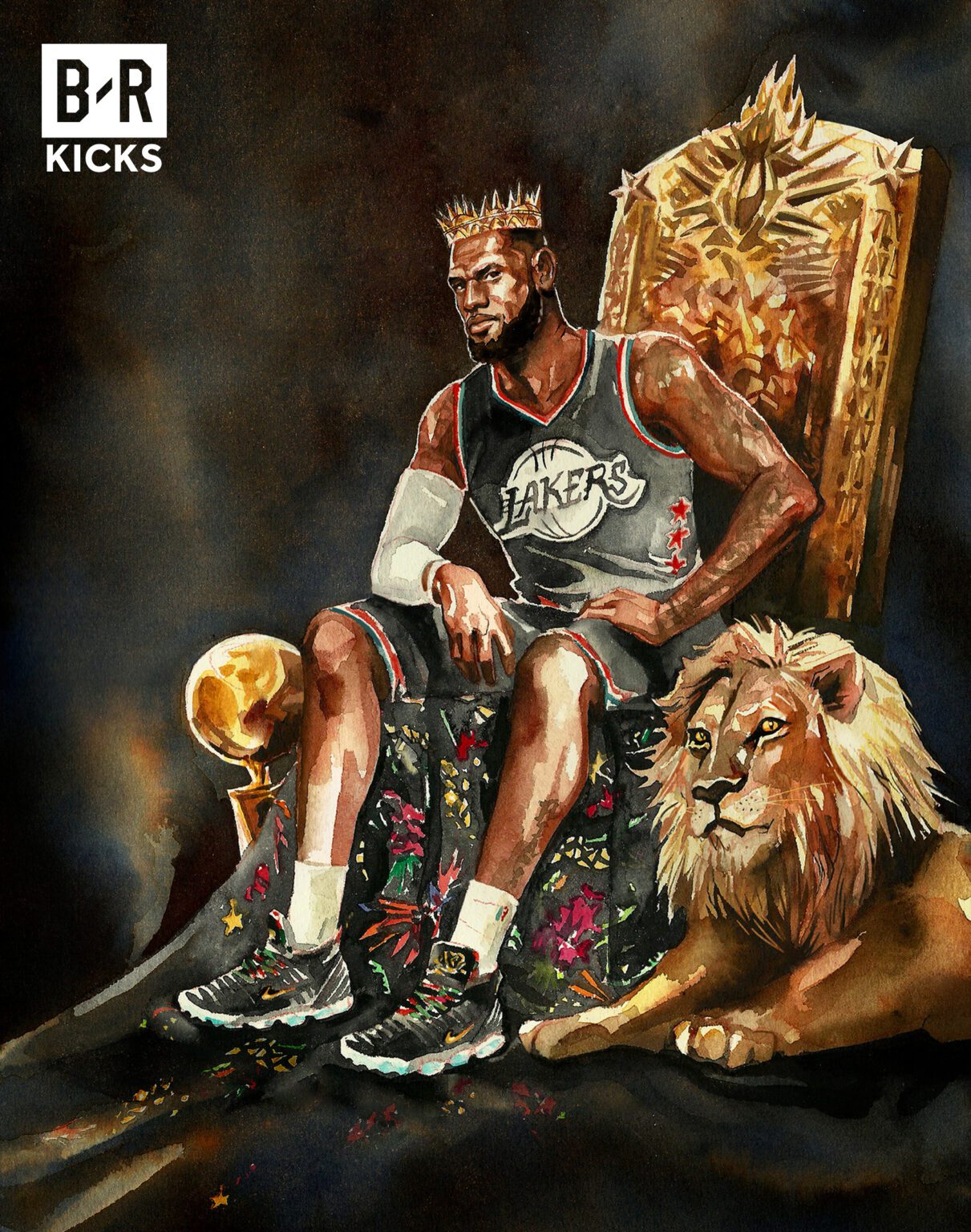 LeBron Throne Watercolor - María Emegé